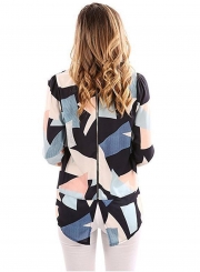 Women's Long Sleeve Patchwork Irregular Blouse - STYLESIMO.com